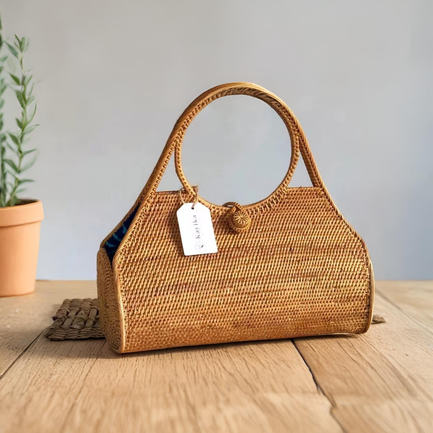 Rattan Barrel Purse – Aura Lea